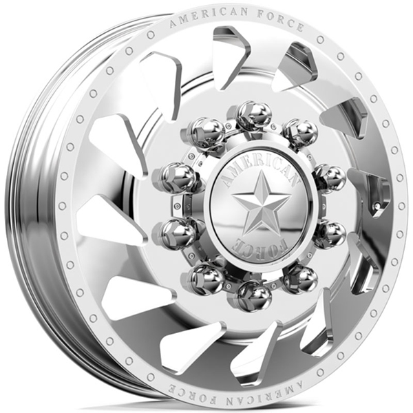 26x8.25 American Force Dually J02 Thunder Polished HPO Wheels and Rims